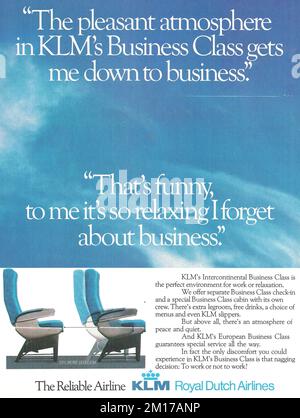 KLM vintage magazine advertisement Stock Photo - Alamy