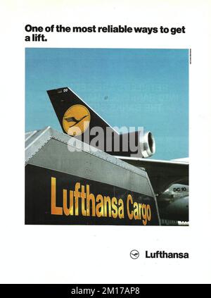 Lufthansa vintage magazine advertisement Stock Photo - Alamy