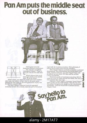 Pan AM vintage magazine advertisement Stock Photo - Alamy