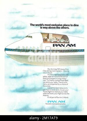 Pan AM vintage magazine advertisement Stock Photo - Alamy