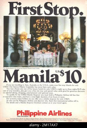 Philippine airlines vintage magazine advertisement Stock Photo - Alamy