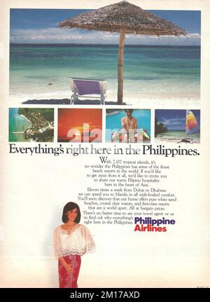 Philippine airlines vintage magazine advertisement Stock Photo - Alamy