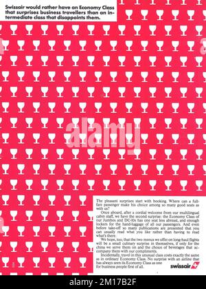 Swiss air vintage magazine advertisement Stock Photo - Alamy
