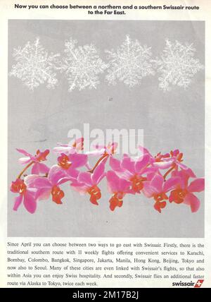 Swiss air vintage magazine advertisement Stock Photo - Alamy