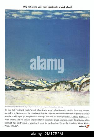 Swiss air vintage magazine advertisement Stock Photo - Alamy