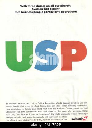 Swiss air vintage magazine advertisement Stock Photo - Alamy
