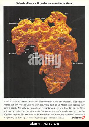 Swiss air vintage magazine advertisement Stock Photo - Alamy