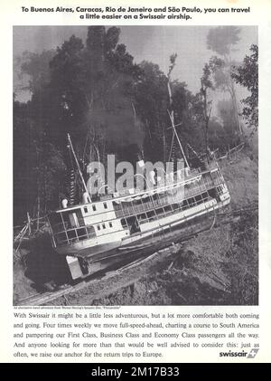 Swiss air vintage magazine advertisement Stock Photo - Alamy