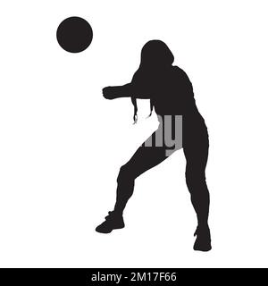 Female Volleyball Player Art Silhouette Stock Vector Image & Art - Alamy