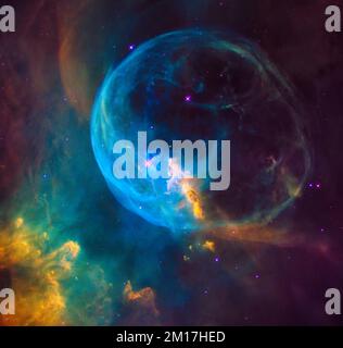 Green space nebula. Elements of this image furnished by NASA. High ...