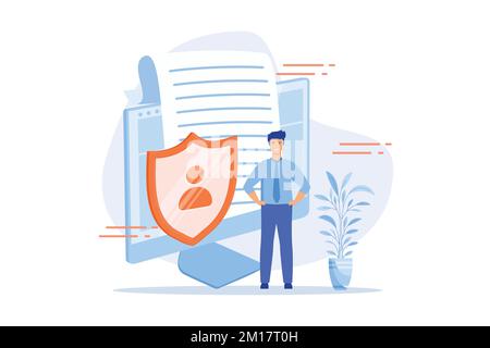 Cybersecurity, electronic correspondence protection vector illustration ...