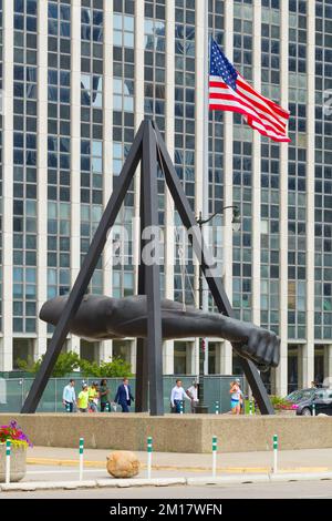 The Monument to Joe Louis, also known simply as 'The Fist', is a ...