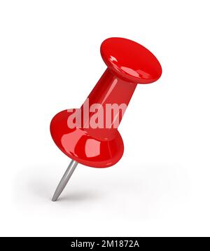 Red pushpin. 3d image. Isolated white background Stock Photo - Alamy