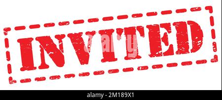 INVITED text written on red rectangle stamp sign Stock Photo - Alamy