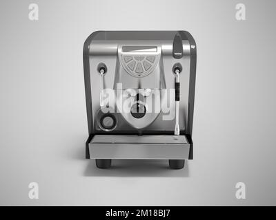 3D illustration of horn coffee maker with cappuccino maker on blue ...