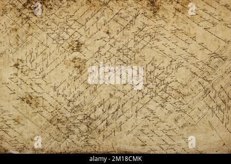 Used paper texture unreadable text. Stained paper sheet Stock Photo - Alamy