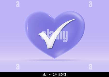 3d check mark success icon Isolated on light blue background. Realistic ...