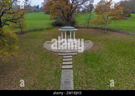 Aerial view of the Magna Carta Memorial, Runnymede, Surrey, UK Stock ...