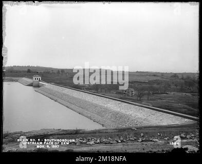 Sudbury Reservoir, upstream face of dam, gatehouse, from the west in ...