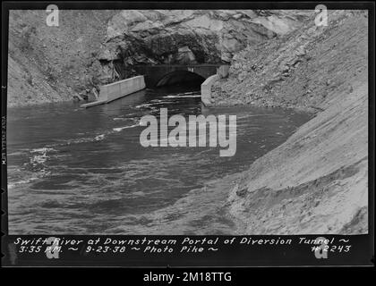 Swift River, flood photo, downstream portal of diversion tunnel, Mass ...