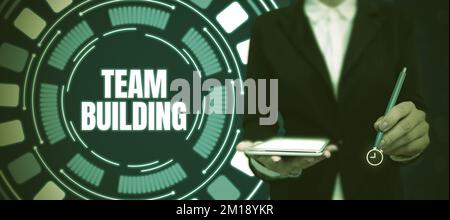 Conceptual caption Team Building. Word for Types of activities used to ...