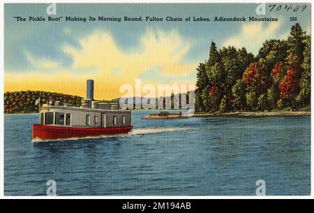 'The Pickle Boat' making its morning round, Fulton Chain of Lakes ...