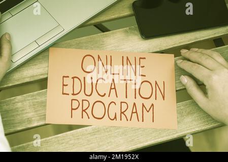 Conceptual caption Online Education Program. Concept meaning Software ...