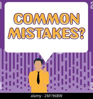 Inspiration showing sign Common Mistakes. Concept meaning repeat act or ...