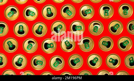 abstract background with tin cans of summer drinks. Summer cool drinks ...