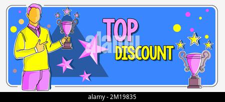 Text caption presenting Top Discount. Business idea Best Price ...