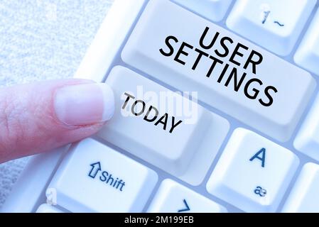 Handwriting text User Settings. Business overview Configuration of appearance Operating System ...