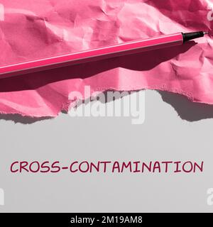 Hand writing sign Cross Contamination. Business concept Unintentional ...