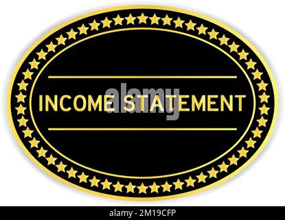 Sticker label with word income statement in green color on gray ...