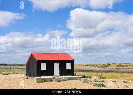 Red Roofed Hut Rye Nature Reserve East Sussex England UK Stock Photo ...
