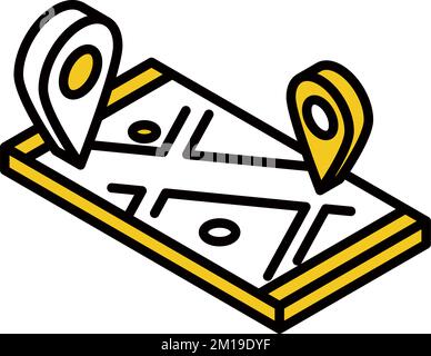 GPS-enabled smartphone maps, simple line drawings, DX, IT, logistics ...