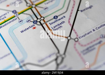 London underground tube train map. Focus on Red Line Oxford Circus ...