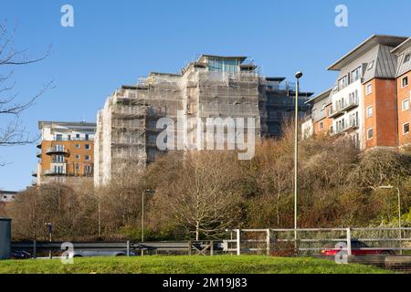 High rise flats on Winterthur Way, Basingstoke, December 2022. Stanlil ...