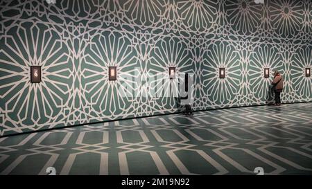 Visitors to the exhibition by Iranian artist Soheila Sokhanvari on ...