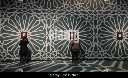 Visitors to the exhibition by Iranian artist Soheila Sokhanvari on ...