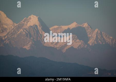 Lalitpur, Nepal. 11th Dec, 2022. A mountain range is seen from the ...