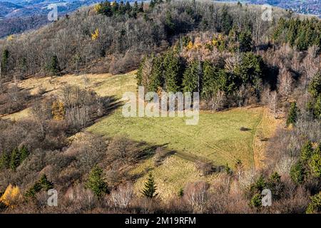 View from Sitno hill, Stiavnica Mountains, Slovak republic. Seasonal ...
