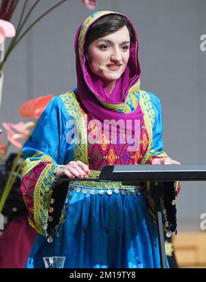 Afghan activist and politician Zarifa Ghafari speaks at the 2023 ...