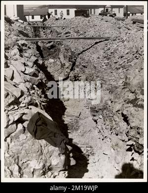 Trench showing ledge at Base Housing Project , Excavation. Photographs ...