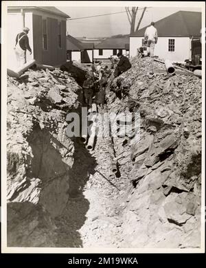 Trench showing ledge at Base Housing Project , Excavation. Photographs ...