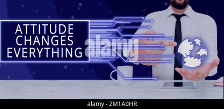 Conceptual caption Attitude Changes Everything, Business overview ...