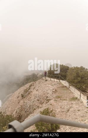 Montserrat trekking path to Sant Jeroni peak Stock Photo - Alamy
