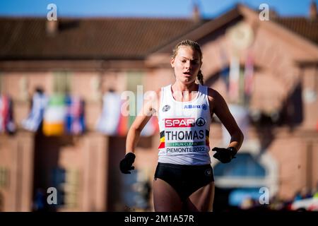 Belgian Juliette Thomas pictured in action during the U23 women's race ...