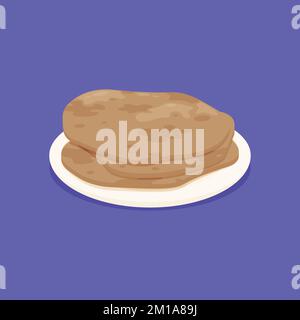 Paratha India Food. Design with cartoon. Vector design illustration ...