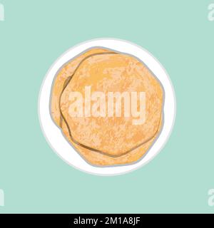 Paratha India Food. Design with cartoon. Vector design illustration ...