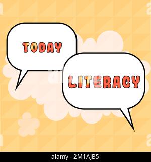 Writing displaying text Literacy. Business showcase ability to read and ...